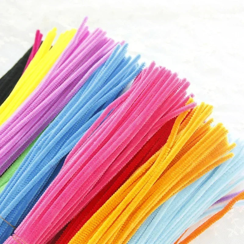 50/100-Piece Chenille Stem Set – 22 Colors, 6mm x 12in Bullet Point De ...